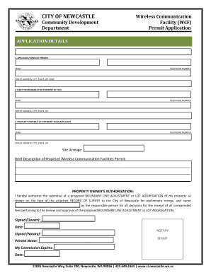 Fillable Online Wireless Communication Facilities Permit Application ...