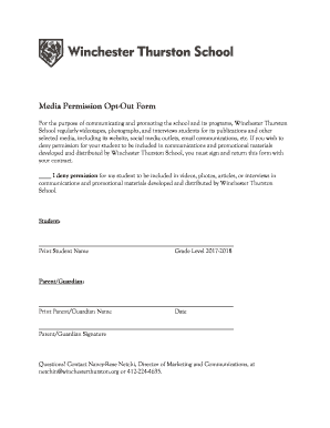 Fillable Online Media Permission Opt-Out Form Fax Email Print - pdfFiller