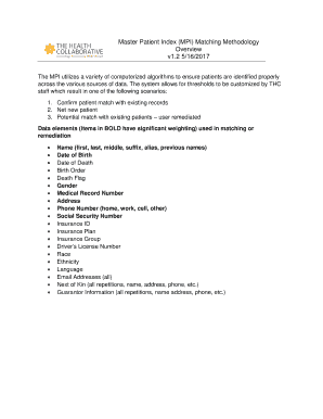 Fillable Online Master Patient Index (MPI) Matching Methodology ...