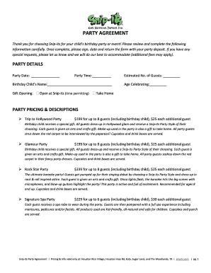 Fillable Online PARTY AGREEMENT Fax Email Print - pdfFiller