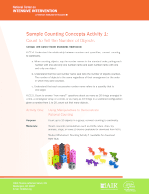 Fillable Online Sample Counting Concepts Activity 1: Fax Email Print ...