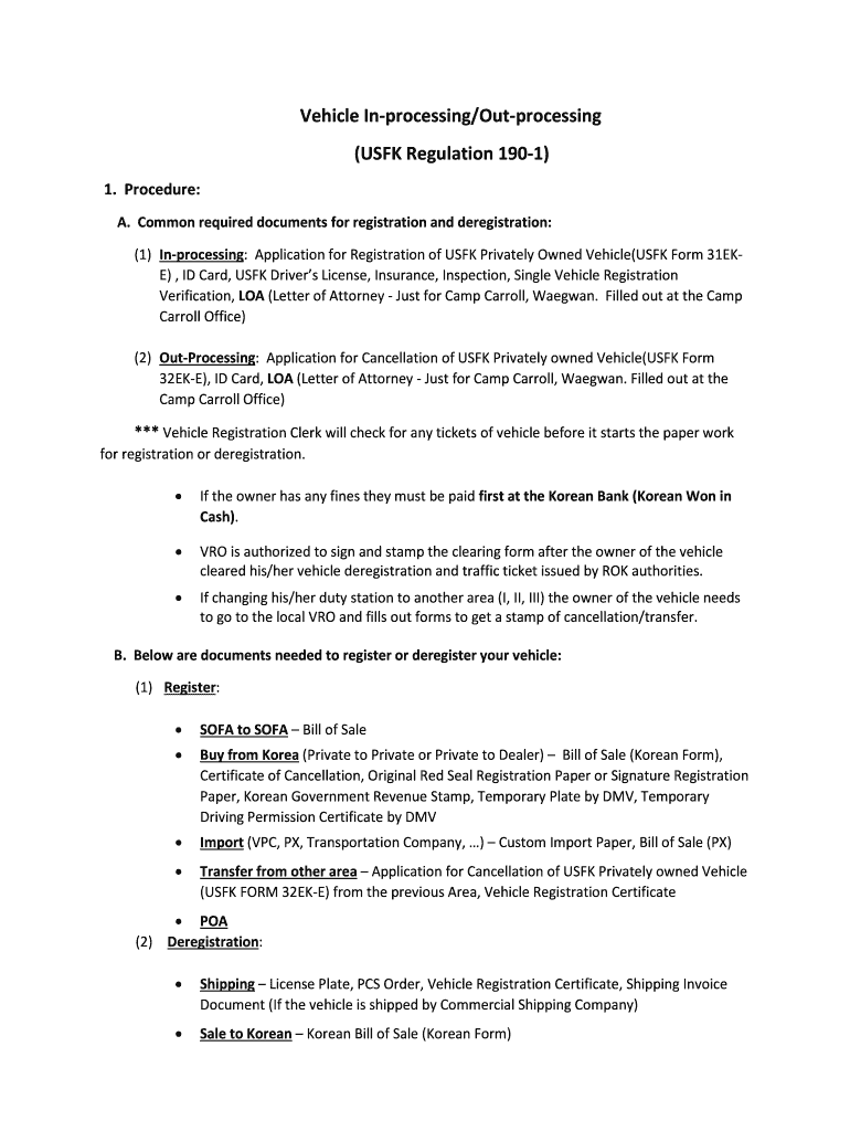 Usfk 190 1 - Fill Online, Printable, Fillable, Blank | pdfFiller