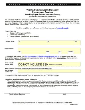Fillable Online Non Employee Reimbursement Set Up.doc Fax Email Print - pdfFiller