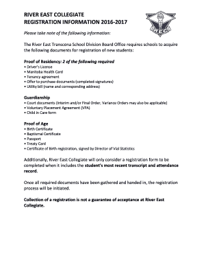 Fillable Online River East Collegiate - River East Transcona School Division Fax Email Print ...