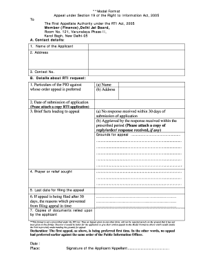 Fillable Online b) Form of first appeal Fax Email Print - pdfFiller