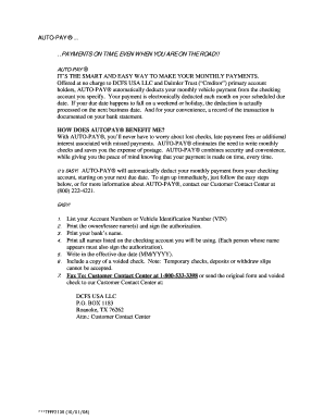 Fillable Online AutoPay Authorization Form - Daimler Truck Financial ...