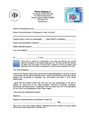 Fillable Online Photo Release for Fax Email Print - pdfFiller