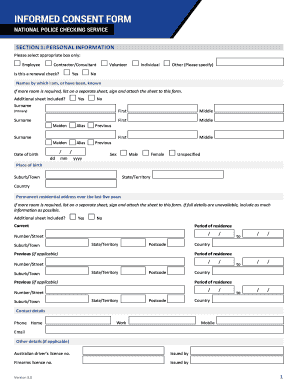 Fillable Online National Police Checking Service Informed Consent Form ...