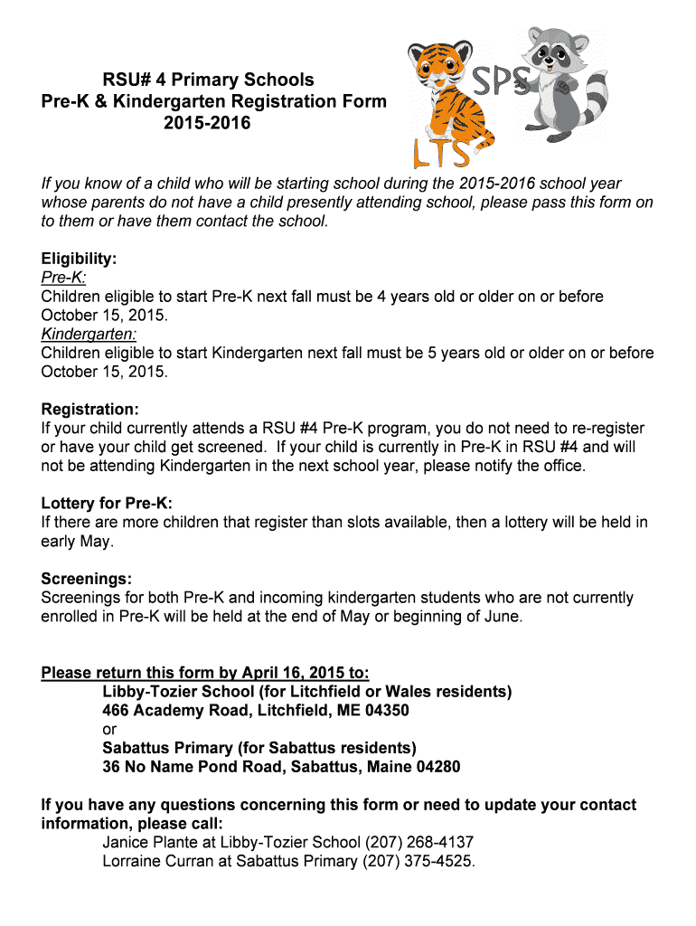 Fillable Online Pre-K Form Fax Email Print - pdfFiller