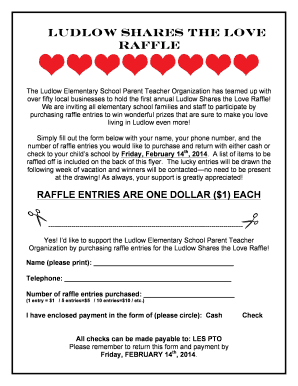 Fillable Online Ludlow Shares the Love LES Raffle Flyer-1 Fax Email ...