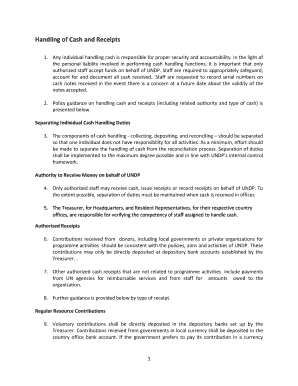 Fillable Online Any individual handling cash is responsible for proper ...