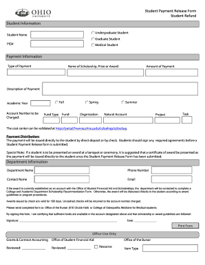 Fillable Online Student Payment Release Form Fax Email Print - pdfFiller