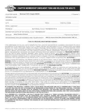 Fillable Online Montreal HOG Chapter #9999 Fax Email Print - pdfFiller
