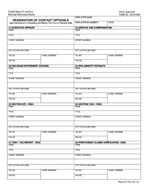 Fillable Online Form G-117a (10-04). Form Approved OMB No. 3220-0200 ...