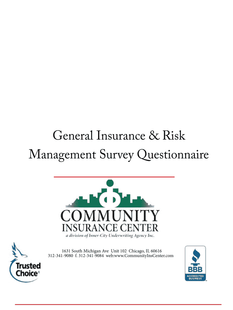 Fillable Online General Insurance & Risk Management Survey ...