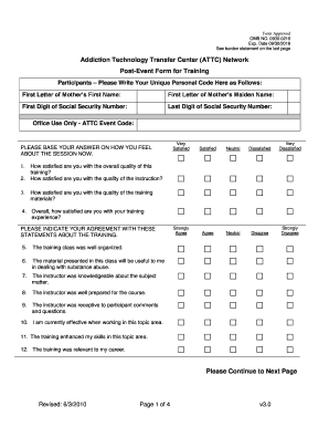 Fillable Online Ref-138 CSAT ATTC Post-Event Form for ... - spars ...