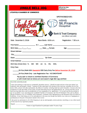 Fillable Online 2016 Jingle Bell Jog Registration Form.pub - Litchfield ...