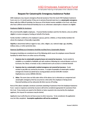 Fillable Online Employee Relief Fund Application - Austin ISD Fax Email ...