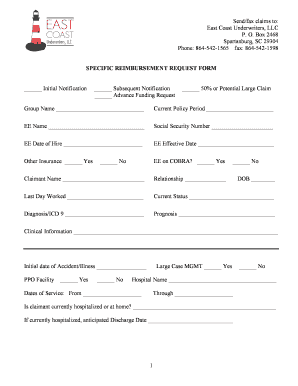 Fillable Online ECU Request Spec Reimb Claim Form-2.doc Fax Email Print - pdfFiller