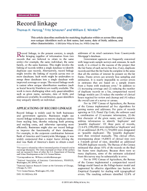 Fillable Online Record linkage - UMD Department of Computer Science Fax Email Print - pdfFiller
