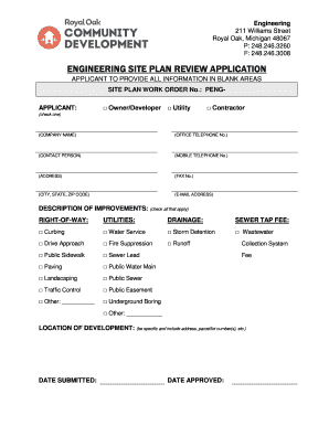 Fillable Online engineering site plan review application - City of ...