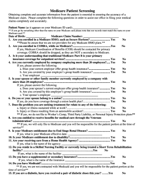 Fillable Online Medicare Patient Screening Fax Email Print - pdfFiller