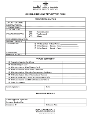 Fillable Online school document application form - pristine private ...