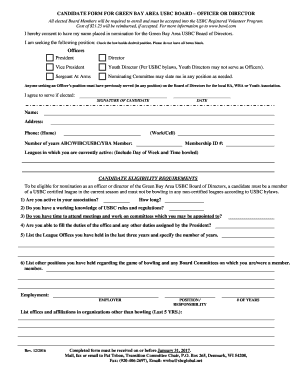 Fillable Online candidate form for gba usbc wba board officer or ...