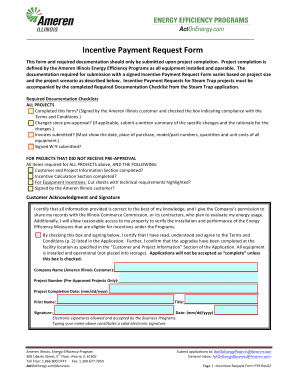 Fillable Online Incentive Payment Request Form - Ameren Illinois ...