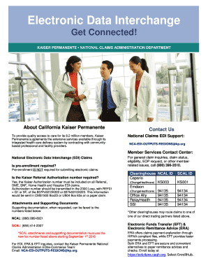 Fillable Online info kaiserpermanente KAISER PERMANENTE NATIONAL CLAIMS ADMINISTRATION ...