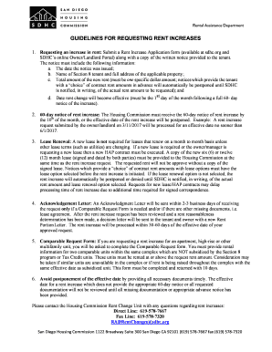Fillable Online Requesting an increase in rent: Submit a Rent Increase ...