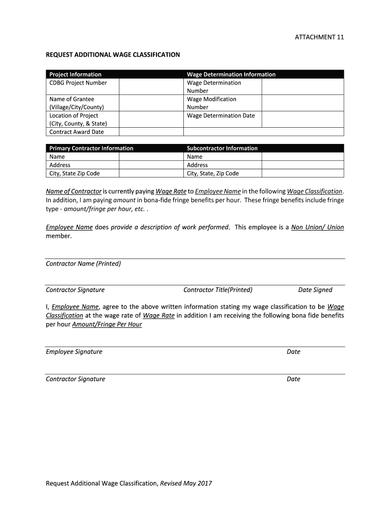 Fillable Online REQUEST ADDITIONAL WAGE CLASSIFICATION Fax Email Print - pdfFiller