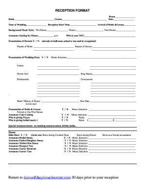 Fillable Online reception format - The Pinnacle Center Fax Email Print ...