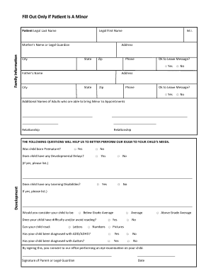 Fillable Online Fill Out Only if Patient Is A Minor Fax Email Print - pdfFiller