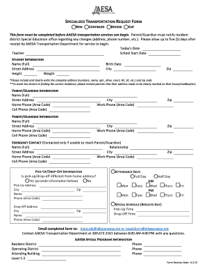Fillable Online SPECIALIZED TRANSPORTATION REQUEST FORM Fax Email Print ...