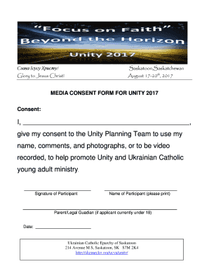 Fillable Online give my consent to the Unity Planning Team to use my ...