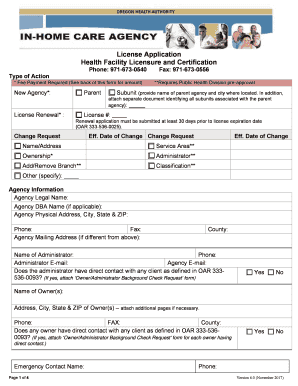 Fillable Online License Application Health Facility Licensure and ...