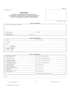 Fillable Online obr. M-1 ver.. Prijava podatkov o pokojninskem in ...