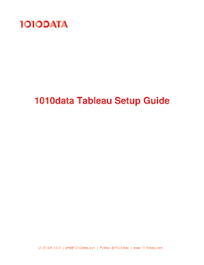 Fillable Online 1010data Tableau Setup Guide Fax Email Print - pdfFiller