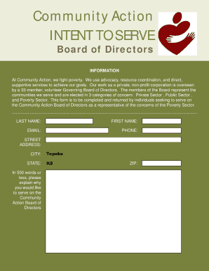 Fillable Online INTENT TO SERVE Fax Email Print - pdfFiller