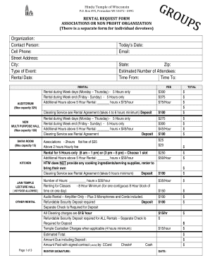Fillable Online Rental Request Form (Groups) Fax Email Print - pdfFiller