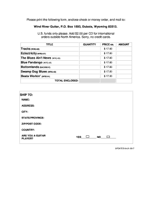 Fillable Online Please print the following form, enclose check or ...