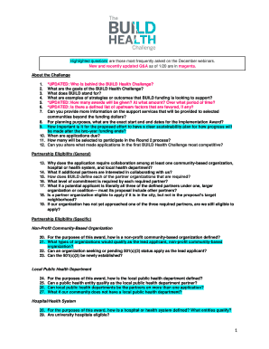 Fillable Online Frequently Asked Questions - BUILD Health Challenge Fax ...