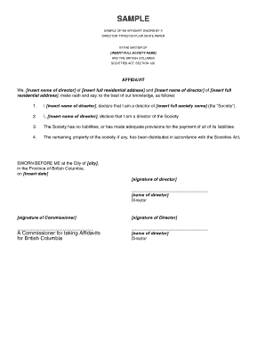 Fillable Online SAMPLE OF AN AFFIDAVIT SWORN BY A Fax Email Print ...