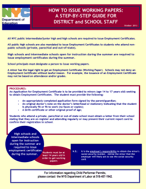 Fillable Online HOW TO ISSUE WORKING PAPERS: Fax Email Print - pdfFiller