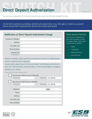 Fillable Online You can make the move to ESB Financial in three easy ...