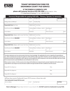 Fillable Online TENANT INFORMATION FORM FOR Fax Email Print - pdfFiller