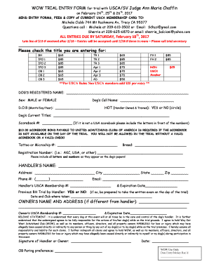 Fillable Online WOW TRIAL ENTRY FORM for trial with SV/USA Judge Craig ...