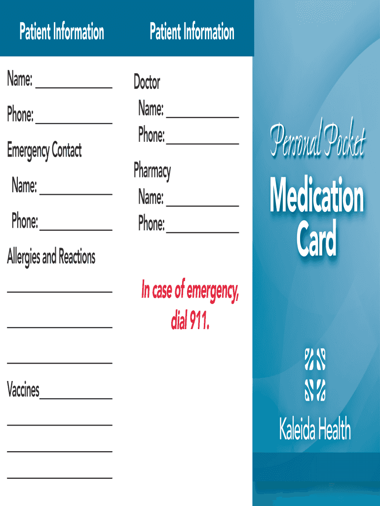 Fillable Online Patient Information Patient Information - Kaleida ...
