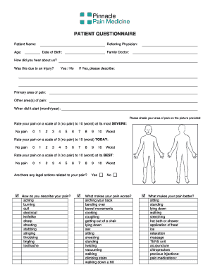 Fillable Online Pinnacle Pain Medicine - Enty Pain Fax Email Print ...